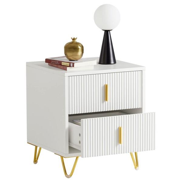 SoBuy サイドテーブル ベッドサイドテーブル ナイトテーブル おしゃれ 幅40*奥行き40*高さ47cm 電話台 木製 ベッド横 収納 引き出し付き ソファテーブル ベッド周り収納 白い(FBT115-W/ホワイト)商品コード：5508...