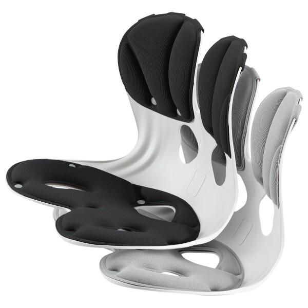 KOJIHOMU 姿勢矯正 椅子 骨盤矯正 姿勢サポートチェア 座椅子 腰が痛くならない 高反発メモリー綿 腰当て 姿勢補正 クッション 軽量 持ち運び簡単 人体工学設計 猫背改善 疲れない椅子（ブラック*1、グレー*1）商品コード：550...