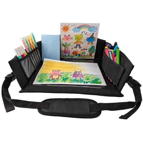 topcharme ベビーテーブル チャイルドトレイテーブル 車載 絵描き防水防油 固定バンド付き お絵かき子供用 車 座席サイド 収納 おでかけ 食事遊び 持ちやすい商品コード：55081263401型番：TOP25060サイズ：32x3...