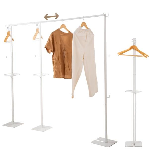 LORAK 伸縮式物干しスタンド 約W92〜163.5×D25×H160cm 折り畳み 室内物干し 横棒の長さ調節可能 9kgの重さ ハンガーラック 物干し竿 部屋干しラック 洗濯物干し コンパクトに収納 組み立て簡単 鉄細工 LR-LYJ...