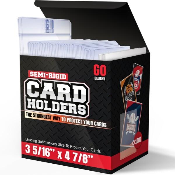 Semi Rigid Card Holders for PSA, SGC, BGS, CSG Grading ? 200 Bundle - Baseball Card Sleeves - 100 Card Holders for Tradi...
