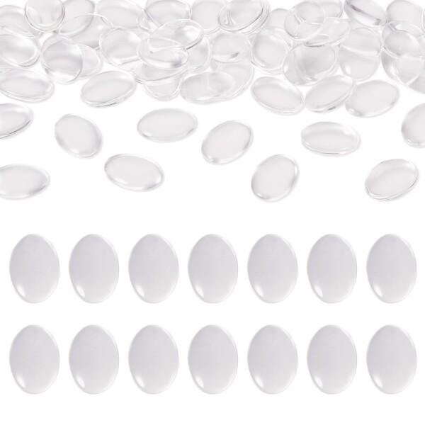 Beadthoven 約200個 ペースター 楕円形 オーバル 透明 ガラスカボション ガラスドーム クリア ビーズ アクセサリーパーツ ハンドメイド用 DIYクラフト ジュエリー作り 手芸材料 手作り素材 18x13x4~5mm商品コード...