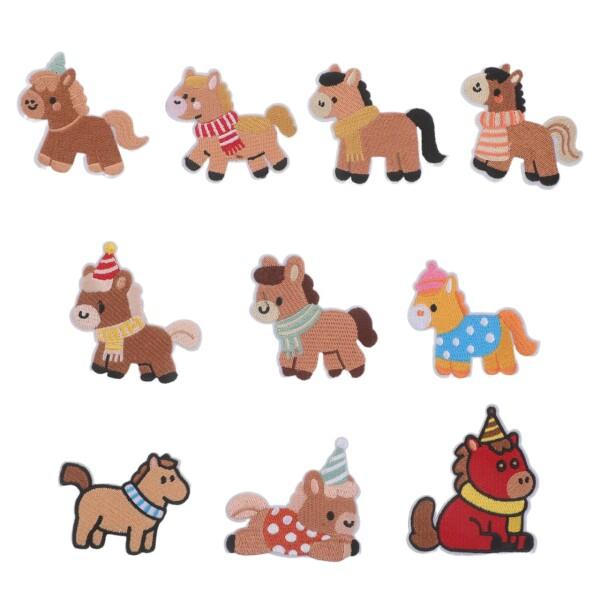 UKCOCO ワッペン 馬 かわいい 裁縫用ワッペン 10枚セット 刺繍 アップリケ アイロン接着 縫い付け両用 補修布 DIY 手芸 ハンドメイド 服の穴隠し 装飾用 動物 衣類商品コード：55081299004型番：0F6V4E5サイズ...