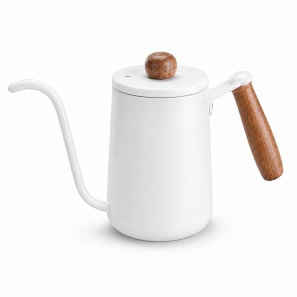Asdays コーヒーケトル ドリップポット 細口ドリップケトル 直火 蓋付き 小型 シンプル クルミ材 目盛線内蔵 ステンレス製 (ホワイト, 350ml)商品コード：55081308490型番：CP-1サイズ：0.4 Lカラー：ホワイト...
