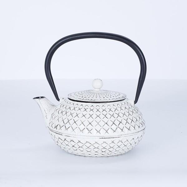 鉄瓶 急須 南部鉄器 鉄びん 白いやか ん やかん おしゃれ ホーロー 茶こし付き ホワイトケトル IH調理器対応 やかん 鉄びん 鉄急須 鉄器 鋳物 茶道道具 (WCP-15678A-500ML)商品コード：55081308535型番：W...