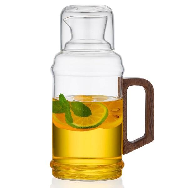 ポカロティー ピッチャー 耐熱ガラス 麦茶ポット 1.2リットル 取っ手付き 蓋付 むぎちゃ アイスティー フルーツティー 水 レモネード 烏梅伝統ドリンク 豆乳 牛乳 ?豆湯 直火対応 冷蔵庫対応商品コード：55081310127型番：Y...