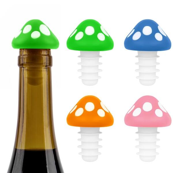 TOCCOOL4パッケージ キノコ型のワイン栓、繰り返し使えるシリコン製ドリンク栓、ビールガラス瓶栓（緑/青/ピンク/オレンジ）商品コード：55081310144型番：HOK03-02サイズ：One Sizeカラー：multiキノコ酒栓は食...