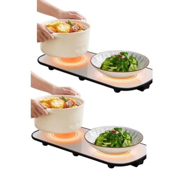 (mocoly)食品保温プレート料理保温プレート 薄型 食品断熱ボード 食品保温トレイ フードウォーマー ホットプレート 卓上ヒーター 自動オフ機能搭載 オフィス/パーティー/家庭用 安全卓上ヒーター お手入れも簡単商品コード：550813...