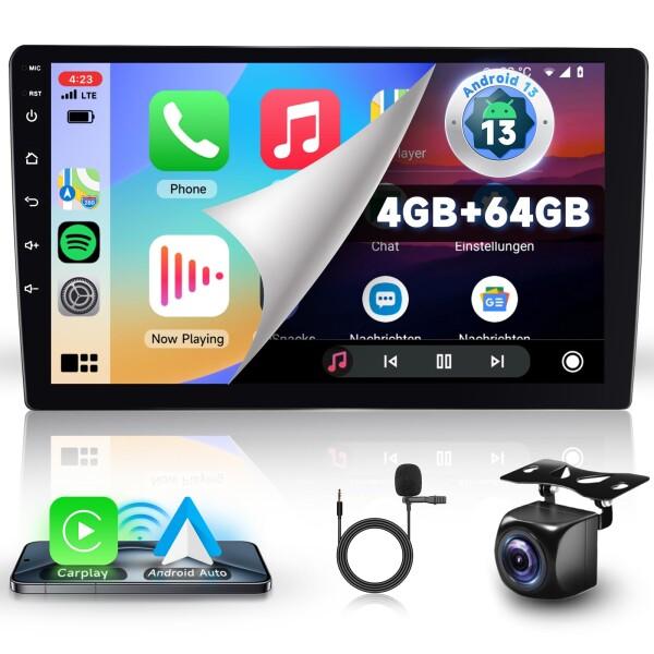 4G+64G カーステレオ2dinの無線 Carplay Android Auto、Hodozzy Android 9 インチのタッチスクリーンの車のラジオ GPS の運行、Wifi、Bluetooth、DSP の背面カメラ、USB、SWC...