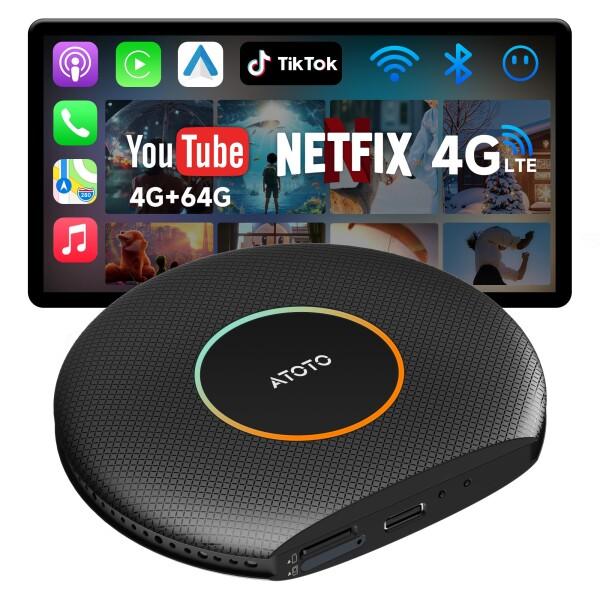 MYATOTO Magic AI Box｜ワイヤレスCarPlay/Android Auto対応、純正有線CP/AA車向けカービデオAIボックス、Netflix・YouTube・TikTok・TFカード対応、DriveChat搭載 スマート...