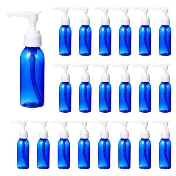 36個入り 50ml 詰め替えボトル ブルー 透明 押し式 プラスチック容器 ポンプボトル 小分けボトル 液体用空ボトル 収納瓶 出張用 旅行用商品コード：55081337995型番：TOOL-Q024-01A-02-JPサイズ：ポンプボト...