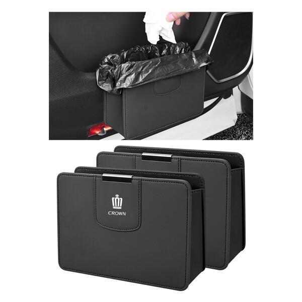 MAIBAOYUAN車 ゴミ箱，クラウン Crown に適し車内用品 ゴミ箱，多機能，携帯電話傘ティッシュアイテムラック、ドア/シートバックなどの位置を取り付けることができ、取付簡単、大容量、2個、ブラック商品コード：55081350753...