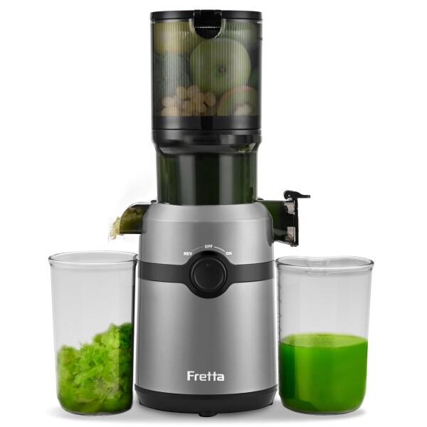 Fretta ジューサー 10.8cm広い投入口 1L大容量 スロージューサー 細かくカット不要 一度投入 取り付け簡単 コールドプレスジューサー 搾りカス分離 BPAフリー グレー商品コード：55081352396型番：F5000-C-J...