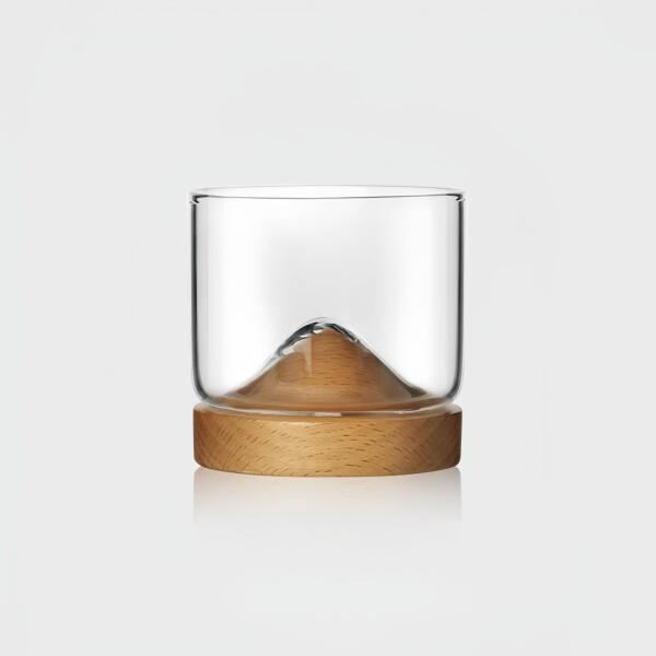 OULOVECO 冷茶グラス 耐熱ガラス コップ 120ml 山形木製コースター付き 湯呑 ガラスコップ カップ 多用途 贈り物適用 (Beech)商品コード：55081362614型番：CMJ026サイズ：120ミリリットルカラー：Bee...