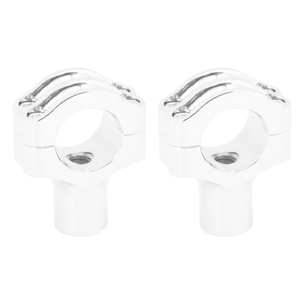 HDBUBALUS バイク ハンドルポスト 1.25インチ オートバイ ハンドルバーライザー 32mm ハンドルバー マウントブラケットクランプ 汎用 ハーレーハンドルバー用 ハーレー 鈴木 川崎 ヤマハ用 2個 クローム アルミニウム商品...