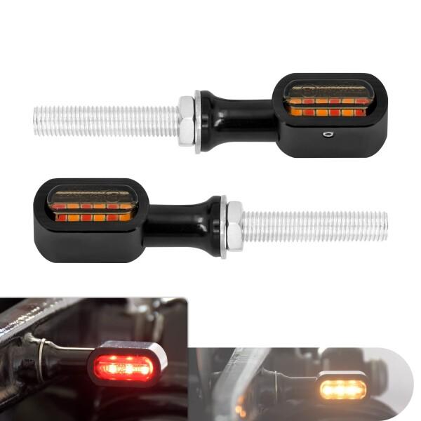 HDBUBALUS バイク LED リア ターンシグナル ブレーキライト インジケータ ウインカー ランニングライト ミニ ハーレー チョッパー クルーザー カスタムバイク 対応 Eマーク付き ブラック商品コード：55081367548型番...