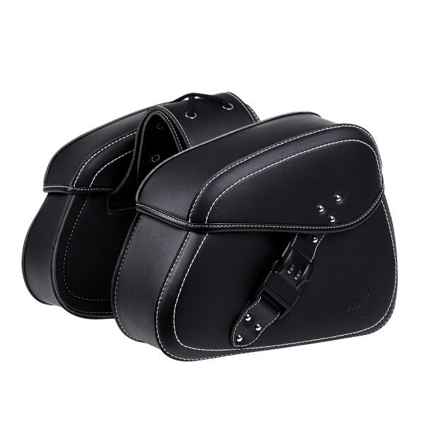 MOTOSTAGE バイク サイドバッグ ダイヤルロック付き 容量約6L×2 レザー 撥水 防水 鍵 ロック ブラック ツーリング (Casual, Black, Medium)商品コード：55081369096型番：MOTOSTAGE_0...