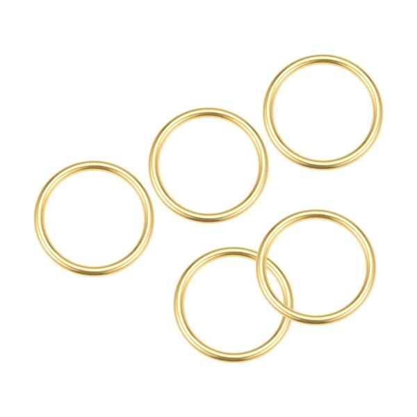 (METALLIXITY) メタルOリングバックル（30mm内径3 mm厚） 5個セット 溶接された亜鉛合金の丸いリング - クラフトDIYバッグ 財布用 金トーン商品コード：55081420628型番：mtf221027xt002250j...
