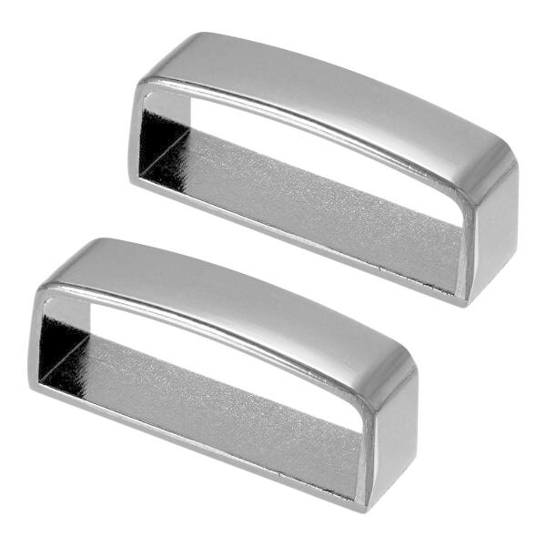 (M METERXITY) 2パックのメタルループキーパーアクセサリー 1.7インチ/4.35 cmベルトループキーパーは 余分な長さのストラップを保持し パンツを固定するために使用されます。フロスト仕上げのストラップリングバックル(黒)商...