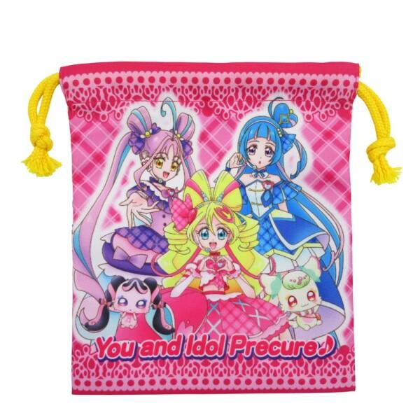 (サロンジェ) 25706 巾着S キミとアイドルプリキュア コップ袋 ランチグッズ お弁当 収納 袋 入園 入学 準備 用品 コットン キャラクター商品コード：55081433601型番：25706サイズ：小カラー：マルチカラーサイズ:約...