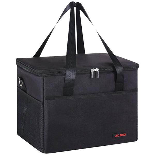 保冷バッグ ランチバッグ 保温バッグ 10L 16L 25L クーラーボックス 折りたたみ 大容量 ソフトクーラー しっかりタイプ 手持ちと肩掛け式 漏れ防止 保冷剤入れ可 お弁当 キャンプ ピクニック等用のクーラーバッグ（黒25L)……商...