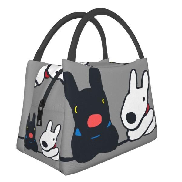 うさぎ 犬 油絵 キャラクター 人気 保冷 がま口 ランチバッグ ブラック お弁当箱 保温 保冷バッグ ファスナー付き コンパクト お弁当袋 ソフトクーラーバッグ トート・エコバッグ商品コード：55081433633カラー：グレー