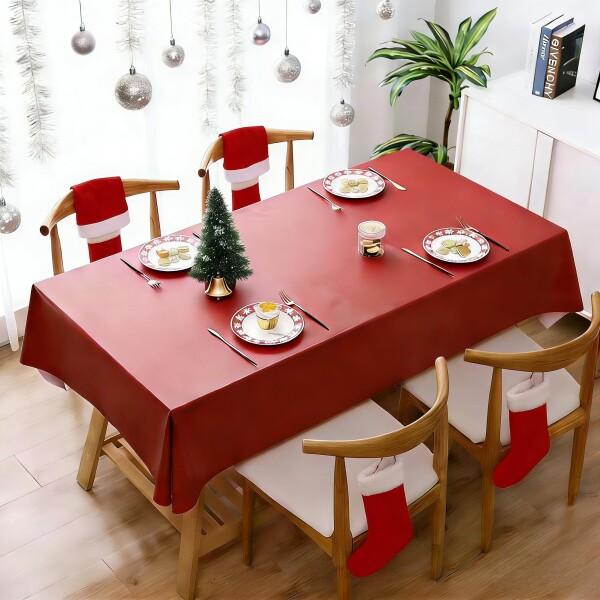 UmiHomeテーブルクロス ビニール おしゃれ カバー 撥水 PVC製 長方形 tablecloth 汚れ防止 防油 北欧 テーブルマット 耐久 耐熱 ずれにくい 厚手120×160cmレッド商品コード：55081437465型番：202...
