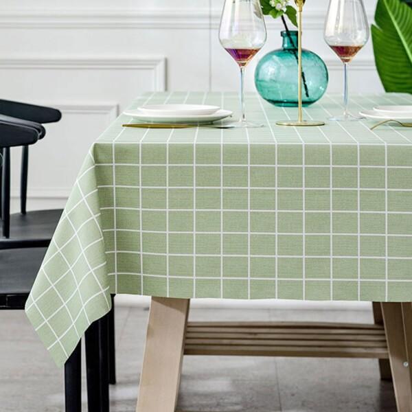 Hopeholic テーブルクロス ビニール おしゃれ テーブルカバー 撥水 PVC製 長方形 tablecloth 汚れ防止 防水 防油 北欧 テーブルマット 耐久 耐熱 ずれにくい 厚手 120×160cm チェック柄 グリーン商品コー...