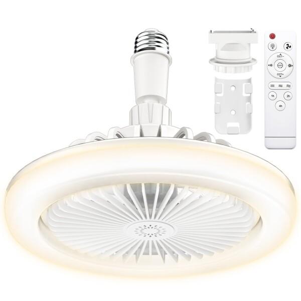 TENKOO&amp;YOU シーリングファンライト6畳 24W 2000lm led ファン付き照明 正逆回転 壁スイッチメモリー機能 E26口金 三相DCモーター 扇風機 タイマー 無段階調光調色 角度調節 薄型 軽量 節電 暑さ対策 ...