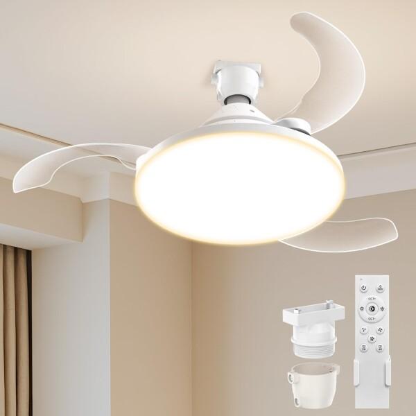 TENKOO&amp;YOU シーリングファンライト E26 34W 5000lm 8畳 led 扇風機付き照明DCモーター 天井ライト 無段階調光調色 メモリー機能 タイマー付き 静音 薄型 軽量 天井照明 おしゃれ 暑さ対策 リモコン/...