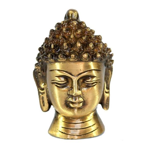 eSplanade Brass Buddha Face Showpiece | Buddha Head | Home Decor | Idol | Metal Statue | Figurine | Murti | Tibetan Budd...
