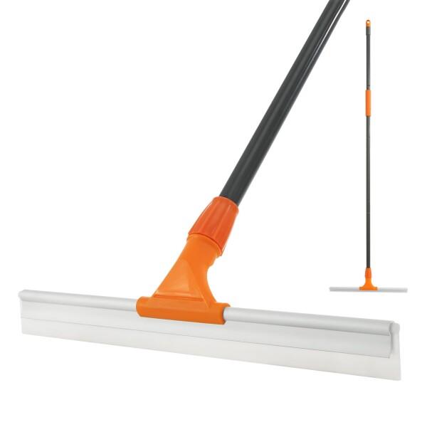 CLEANHOME ドライワイパー 水切りワイパー スクイジー 41cm幅 113-140cm 伸縮可能 床拭き ガラスワイパー フロアスクイジー ベランダ 玄関 床 庭園 風呂にも適用 シリコーン?スクイージー （オレンジ）商品コード：5...