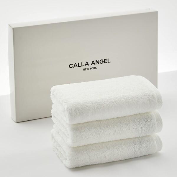 Calla Angel New York高級フェイスタオル 3枚組 高吸水 柔らかい 甘撚り 厚手 無地 上質コットン OEKO-TEX認証 ホテル仕様 ギフト 白箱入り 〔約35×80cm〕ホワイト商品コード：55081463810型番：...