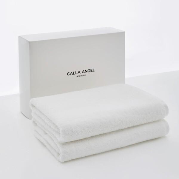 Calla Angel New York大判高級バスタオル 2枚組 高吸水 柔らかい 甘撚り 厚手 無地 上質コットン OEKO-TEX認証 ホテル仕様 ギフト 白箱入り 〔約68×138cm〕ホワイト商品コード：55081463811型番...