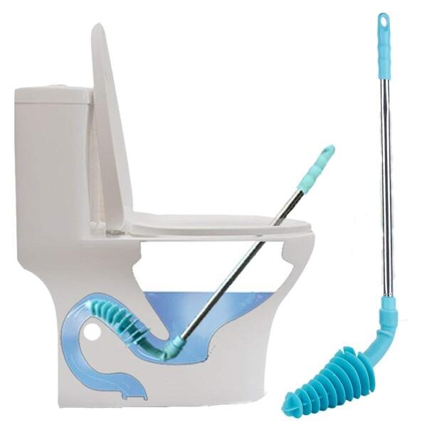 HOMEGOAL トイレプランジャー ピストン式トイレ詰まりリムーバー 柔軟なゴムヘッドステンレスハンドル トイレドレッジツール スクイージー (ブルー)商品コード：55081466209型番：unknownカラー：ブルー天然素材 : Ho...