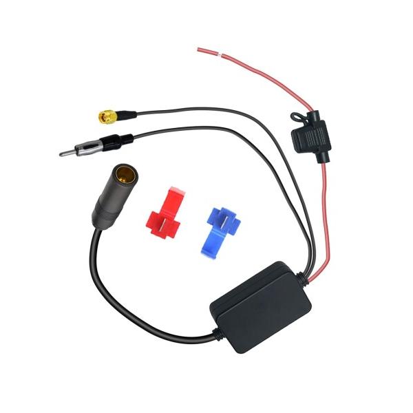 POBADY ユニバーサル FM/AMカーアンテナ信号増幅器 DINオス-DINメス-SMAオスアダプター付 12Vカーラジオ信号増幅器 車載用アンテナ オーディオステレオ用商品コード：55081484258型番：VAN024DAB-JP【...