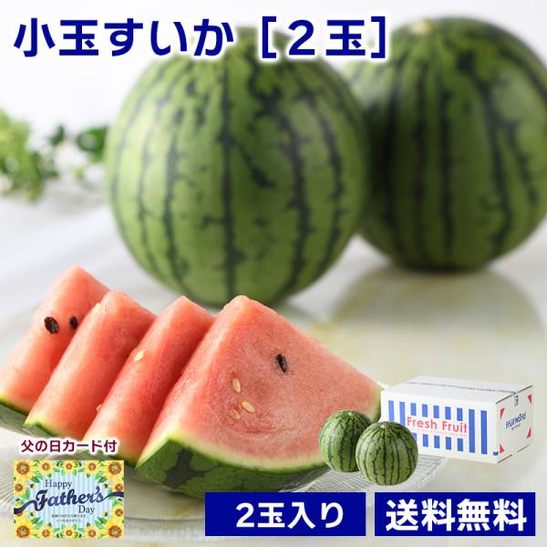 <商品説明>商品名:小玉すいか［２玉］商品の特徴:皮が薄く、甘い果肉がぎっしりつまっています。丸のまま冷蔵庫で冷やすことができる嬉しいサイズです。内容量:1.5〜2kg×2玉(熊本県又は茨城県又は静岡県又は愛知県産)保存方法:直...