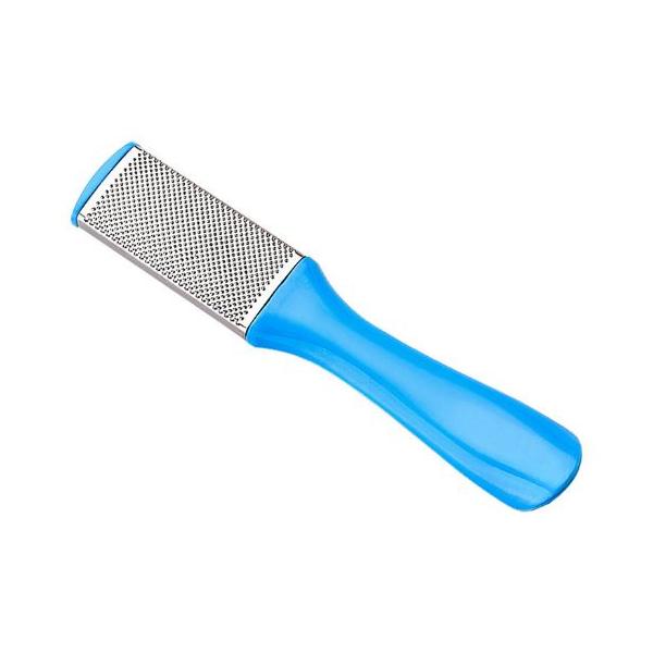 素材：ステンレス　プラスチックカラー:ブルーサイズ:【全長】約17cm　【ステンレス部】約6.4cm【柄】約10.2cm★かかとの黒ずみケアやストッキングの伝線予防に。自宅で簡単に古い角質の除去やかかとケアができます。★両面使えるデザイン ...