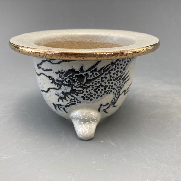 お手持ちの富貴蘭がワンランクアップ！外国の方へのプレゼントにもどうぞ。三河本楽鉢　愛楽園製　