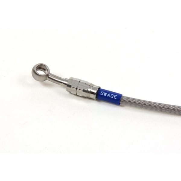 【適合車種】Z900RS　【適合年式】18年　【商品説明】ホース色：クリアコーティング ●ホース素材：ステンレスメッシュ ●フィッティング色：シルバー（ステンレス素材） ●フィッティング素材：ステンレス ●※画像中のブレーキフルードは付属し...