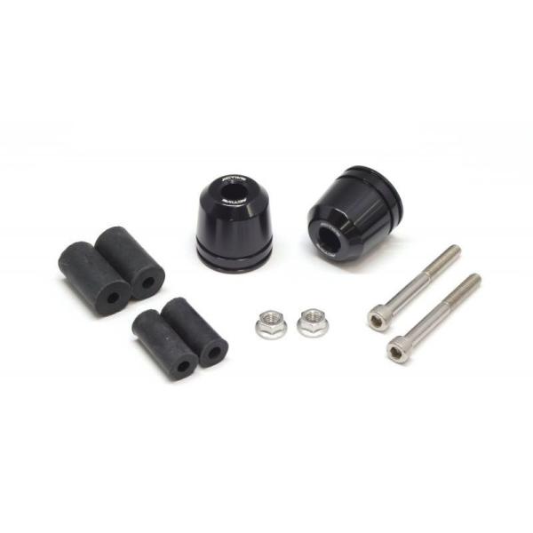 【適合】汎用　【備考】※装着画像は別カラーの商品が装着されております。ご注意くださいませ。　【商品説明】バーハンドルに交換する際の必須アイテム、アルミ削り出しバーエンド。あらゆるハンドルに対応できるよう、Φ19とΦ14の2サイズのゴムブッシ...