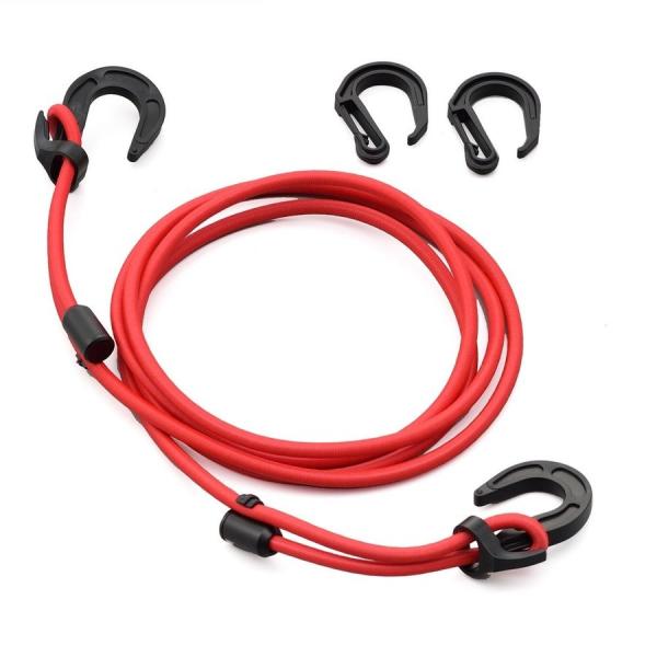 【適合】汎用　【商品説明】長さ調整式フック採用。 ●荷物の量に合わせてコードの長さが調節可能。 ●シンプルな調節機構で荷物の押さえ加減調整も簡単。 ●ミニフック付きのコードエンド採用で、余ったコードもスマートに処理できます。 ●・中間フック...