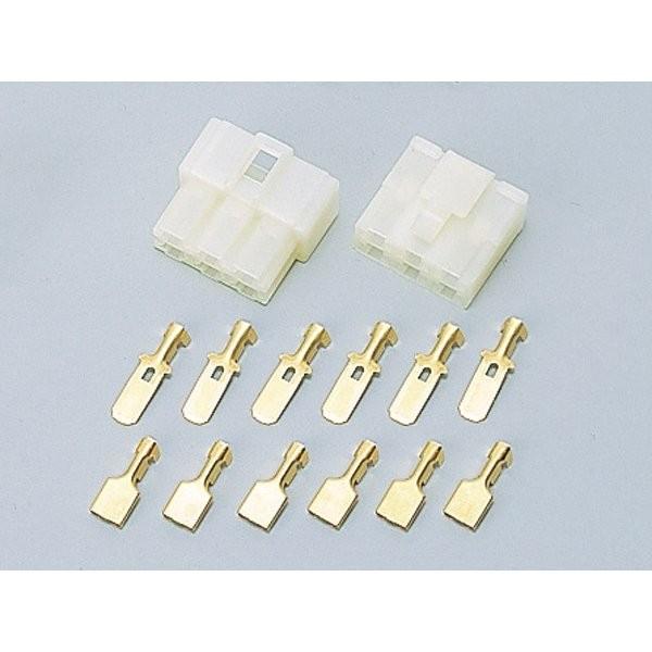 【仕様】250型/6極　【商品説明】250型コネクターセット ●ありそうでなかった二輪車用配線小物。 ●カスタムパーツを装着したりする際には、ノーマルと同様の配線ですっきりと決めたいモノ。 ●しっかりとした方法で配線しないと故障のもとにもな...