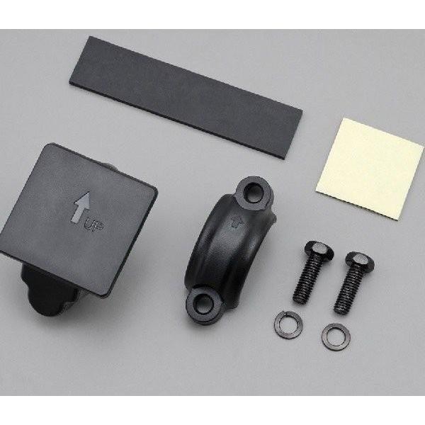 【対応ハンドル径】Φ22.2/Φ25.4対応　【商品説明】汎用スイッチやETCのセンサー、メーターなどを簡単にハンドルに取り付けることができる汎用ブラケット。 ●付属のラバースペーサーでΦ22.2/25.4どちらのハンドルサイズも使用できま...