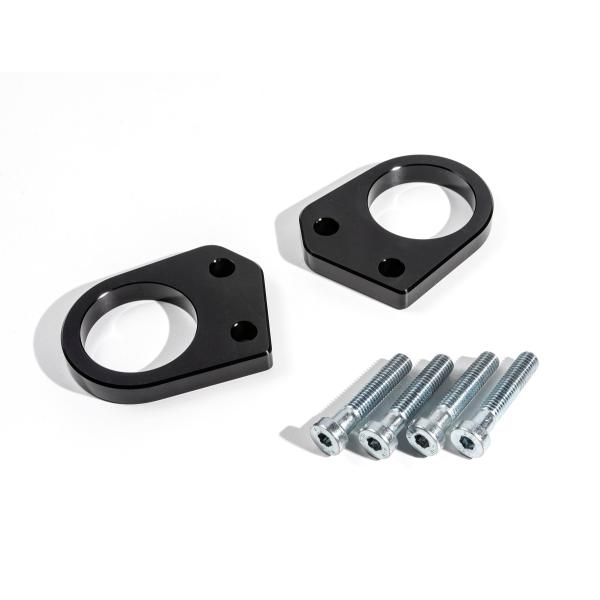 【適合車種】ジクサーSF250　【適合型式】2BK-ED22B　【商品説明】材質：A2017ジュラルミン材 ●スペーサー肉厚：10mm ●表面処理：ブラックアルマイト処理 ●ジュラルミン削り出しのアップスペーサー（10mm）を装着する事で前...