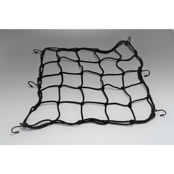 【サイズ】寸法 400×400mm　【商品説明】バイクや荷物運搬時に便利な編み製のネットです。 ●目合い80mm角かつ伸縮性もあるので、運搬物をしっかり包み込んでくれます。 ●付属のフックは簡単に取り付け可能です。  ●カラー ●ブラック ...