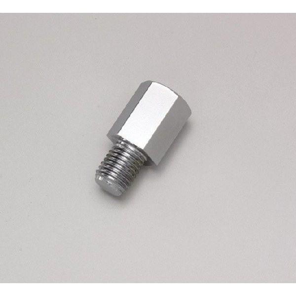 【適合例】ホンダ・スズキ・カワサキ右 逆ネジミラー取付用　【備考】※1個単位での販売となります。　【商品説明】ミラー側：M10逆ネジ/車体側：M10正ネジにご使用いただけます。