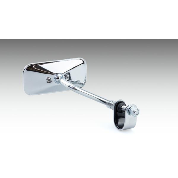 【適合】汎用　【商品説明】ハンドルへクランプするタイプのミラーです。 ●※本製品は2007年1月1日以降新認定車両のミラー基準を満足しておりません。 ●【色】クロームメッキ ●【適合】汎用品 ●【鏡面サイズ】52×109mm ●【内容物】左...