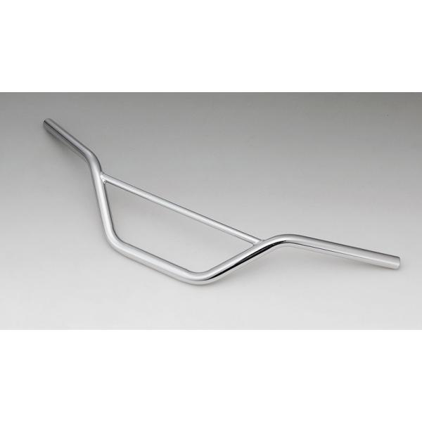 【適合】22.2φハンドル車用　【商品説明】汎用のスチール製ハンドル。 ●【色】メッキ ●【材質】スチール ●【形状】トラッカーバー ●【サイズ】W750　H125　R80　L110　22.2φ