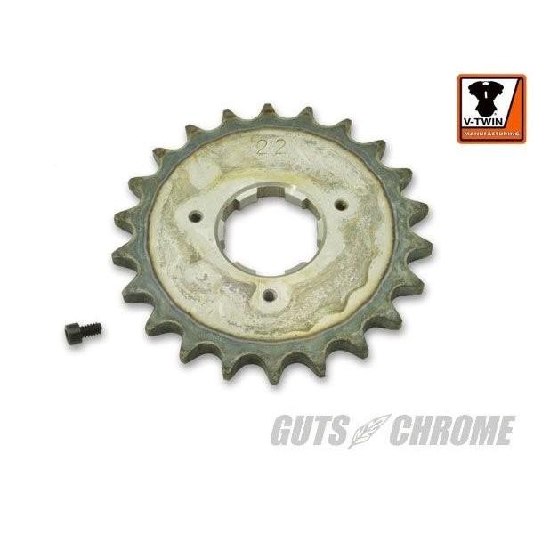 【適合】ハーレー汎用　【商品説明】1980-85年ビッグツイン用の22T・フロントスプロケット　フロントスプロケは丁数を上げると、最高速型になります。 ●1973-79年のFXモデル標準装備の丁数より1丁小さくなります。 ●Made in ...